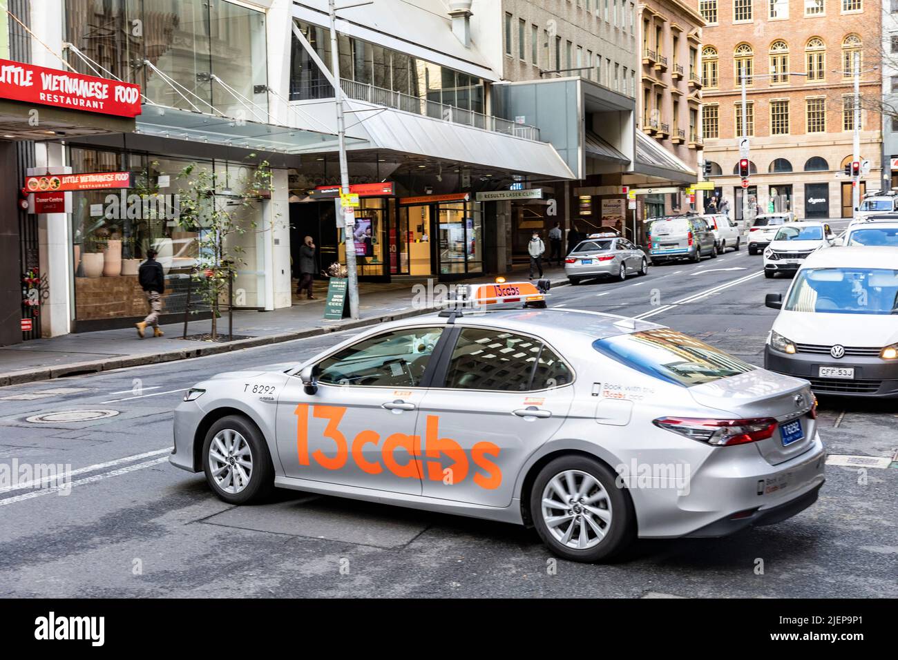 Australian taxi car, a saloon car in Hunter street,Sydney city centre ...