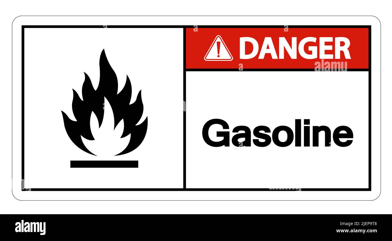 Danger Gasoline Symbol Sign On White Background Stock Vector Image ...