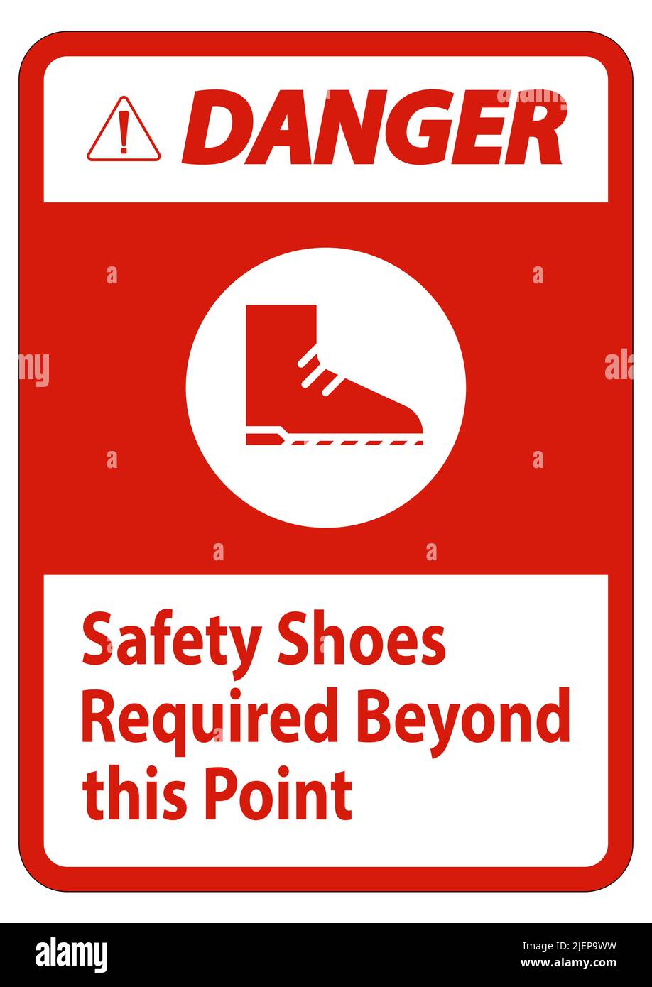 Danger Sign Safety Shoes Required Beyond This Point Stock Vector Image ...