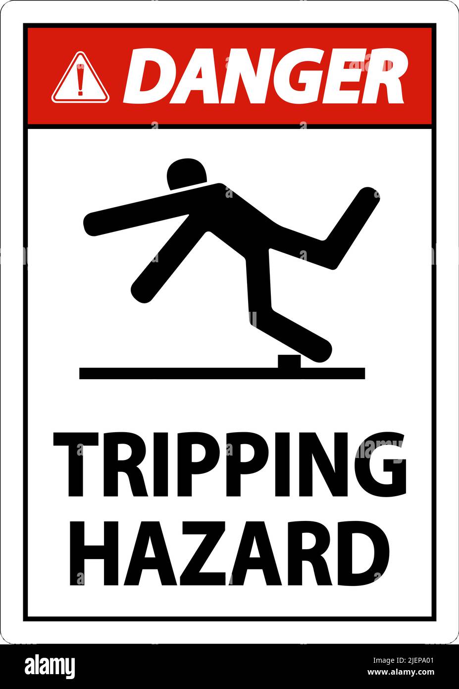 Danger Tripping Hazard Sign On White Background Stock Vector Image ...
