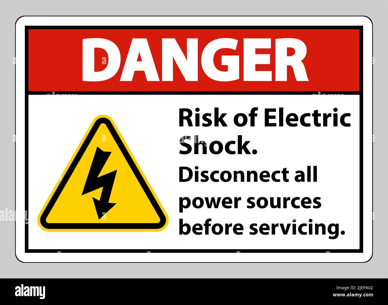 Danger Risk of electric shock Symbol Sign Isolate on White Background ...