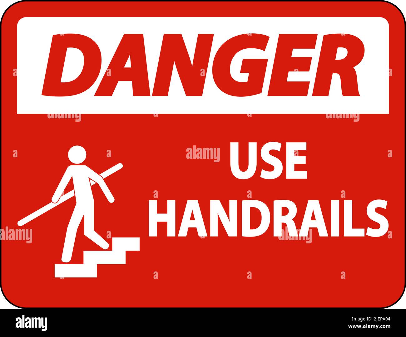 Danger Use Handrail Sign On White Background Stock Vector Image & Art ...