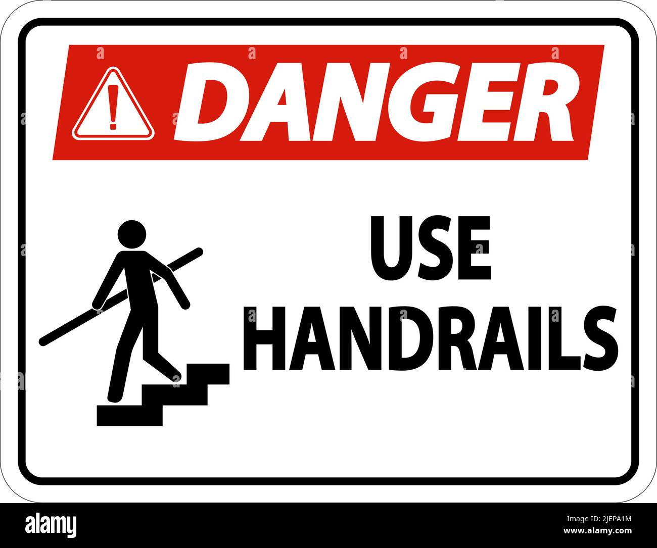Danger Use Handrail Sign On White Background Stock Vector Image & Art ...
