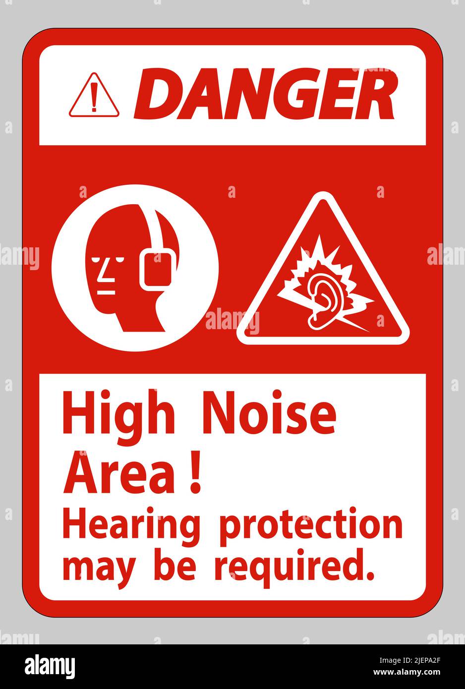 Danger Sign High Noise Area Hearing Protection May Be Required Stock ...