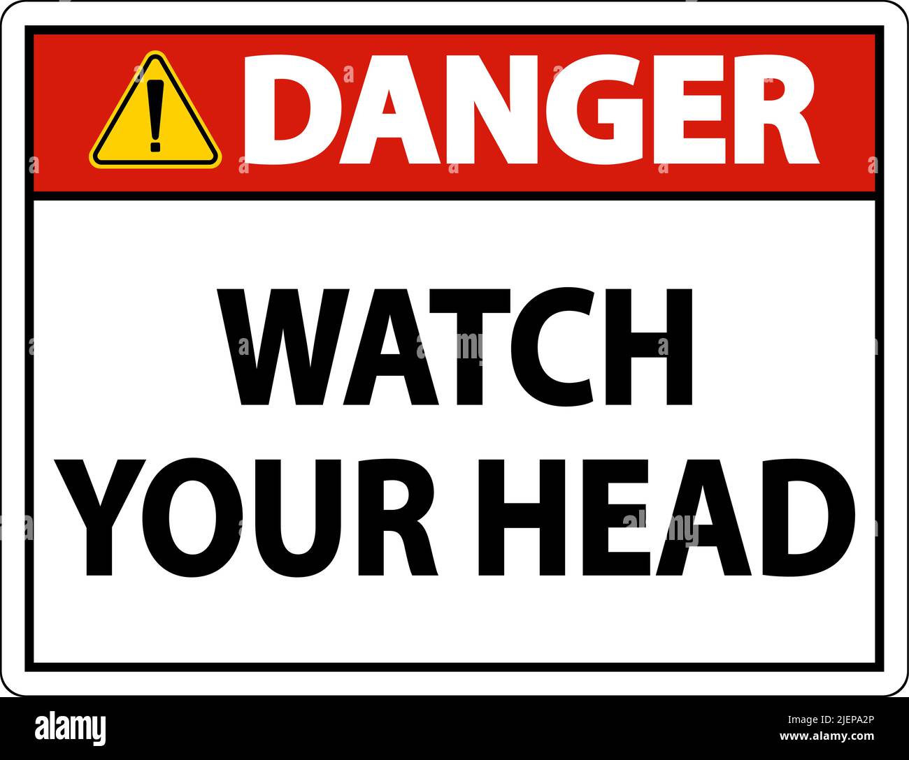 Danger Watch Your Head Sign On White Background Stock Vector Image ...
