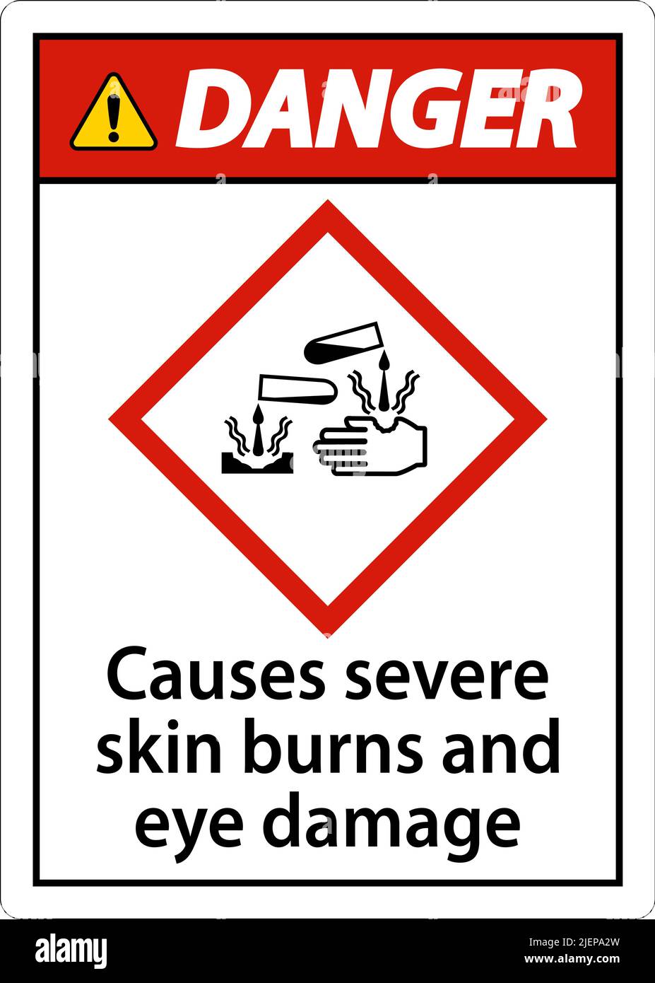 Danger Causes Severe Skin Burns Eye Damage GHS Sign Stock Vector Image ...