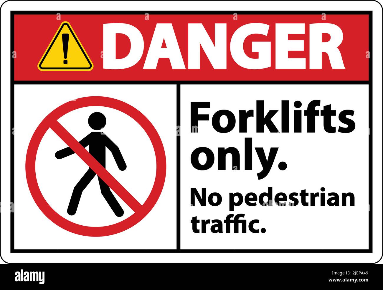 Danger No Pedestrian Traffic Forklifts Only Sign Stock Vector Image ...