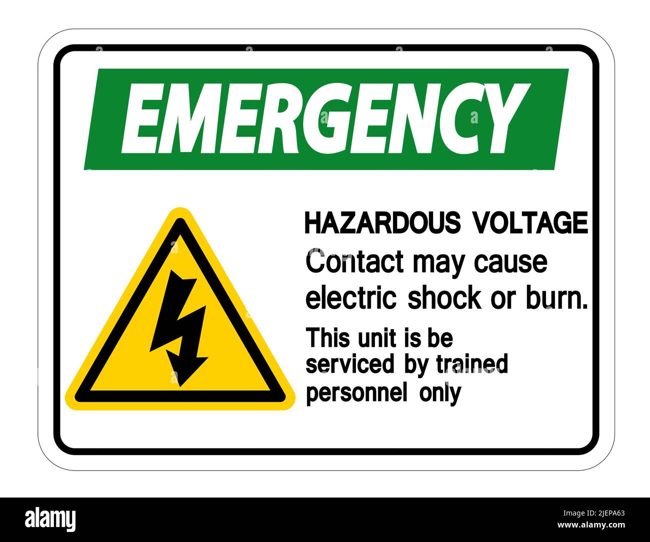 Emergency Hazardous Voltage Contact May Cause Electric Shock Or Burn ...