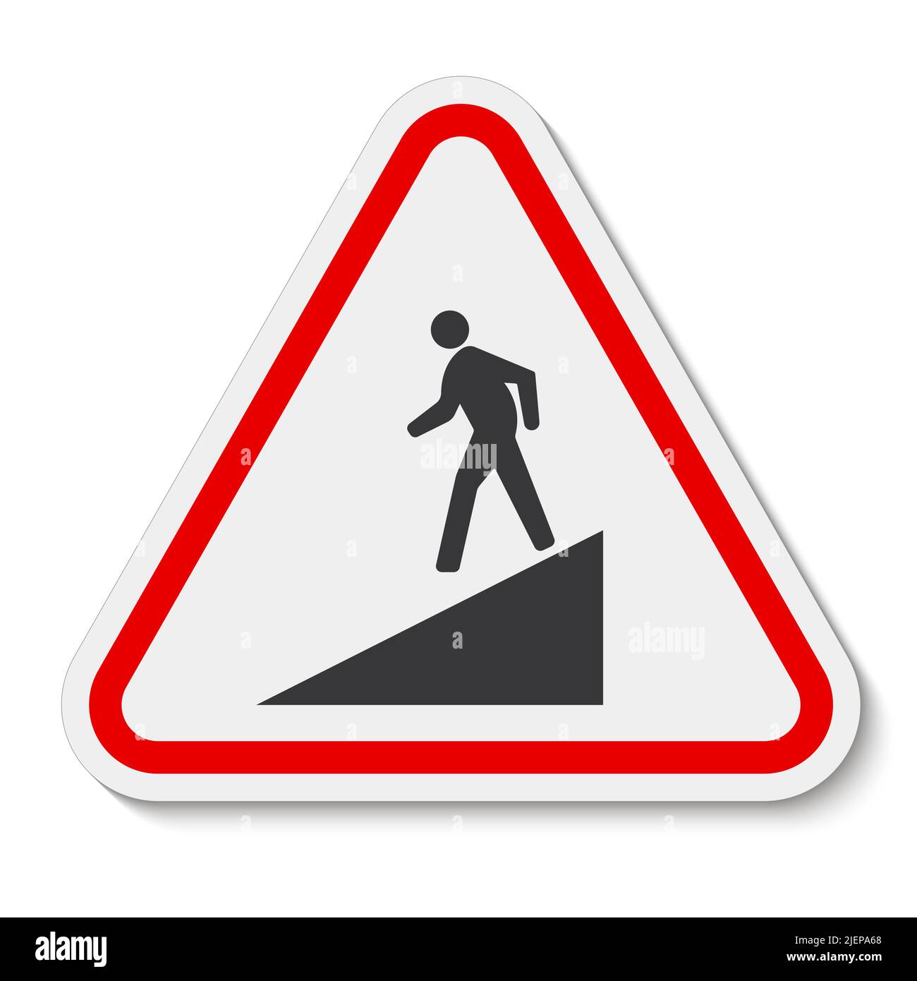 Beware Slope Symbol Sign Isolate On White Background,Vector ...