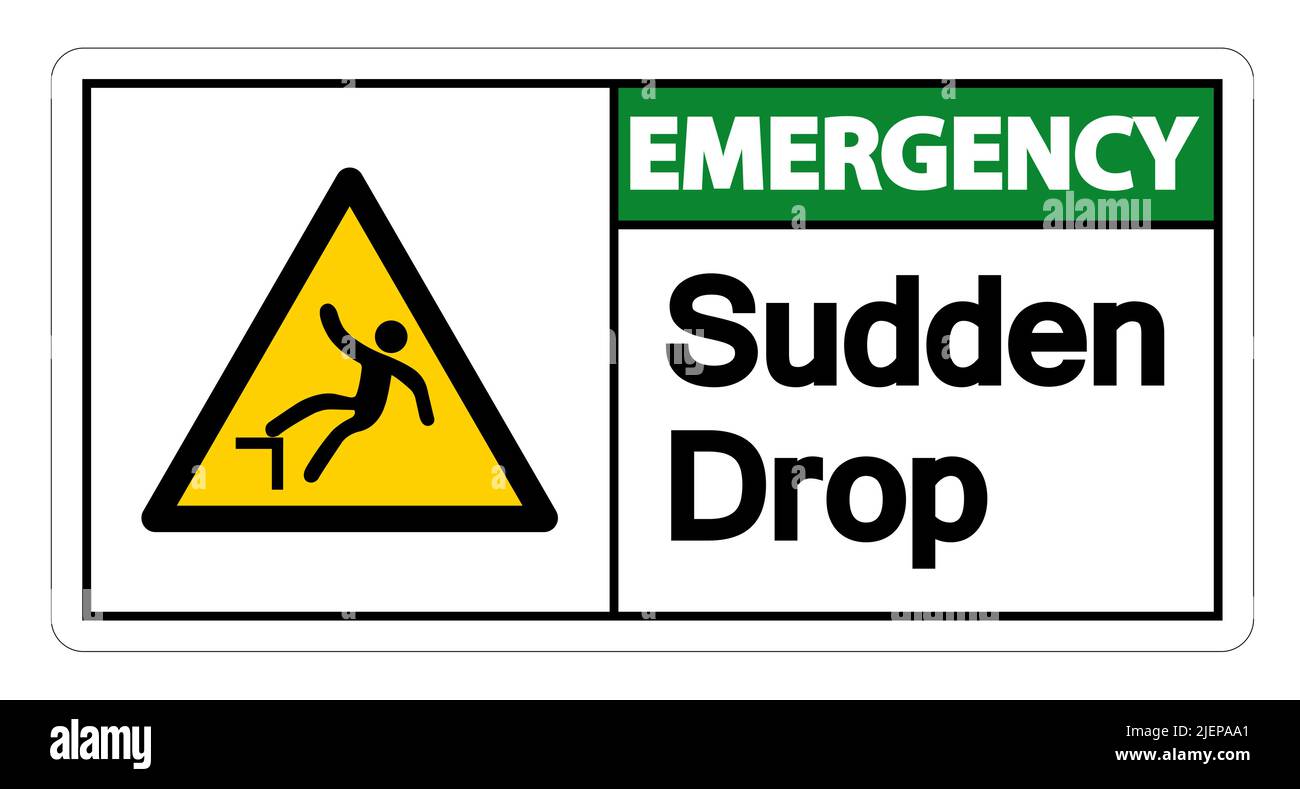 Emergency Sudden Drop Symbol Sign On White Background,Vector ...