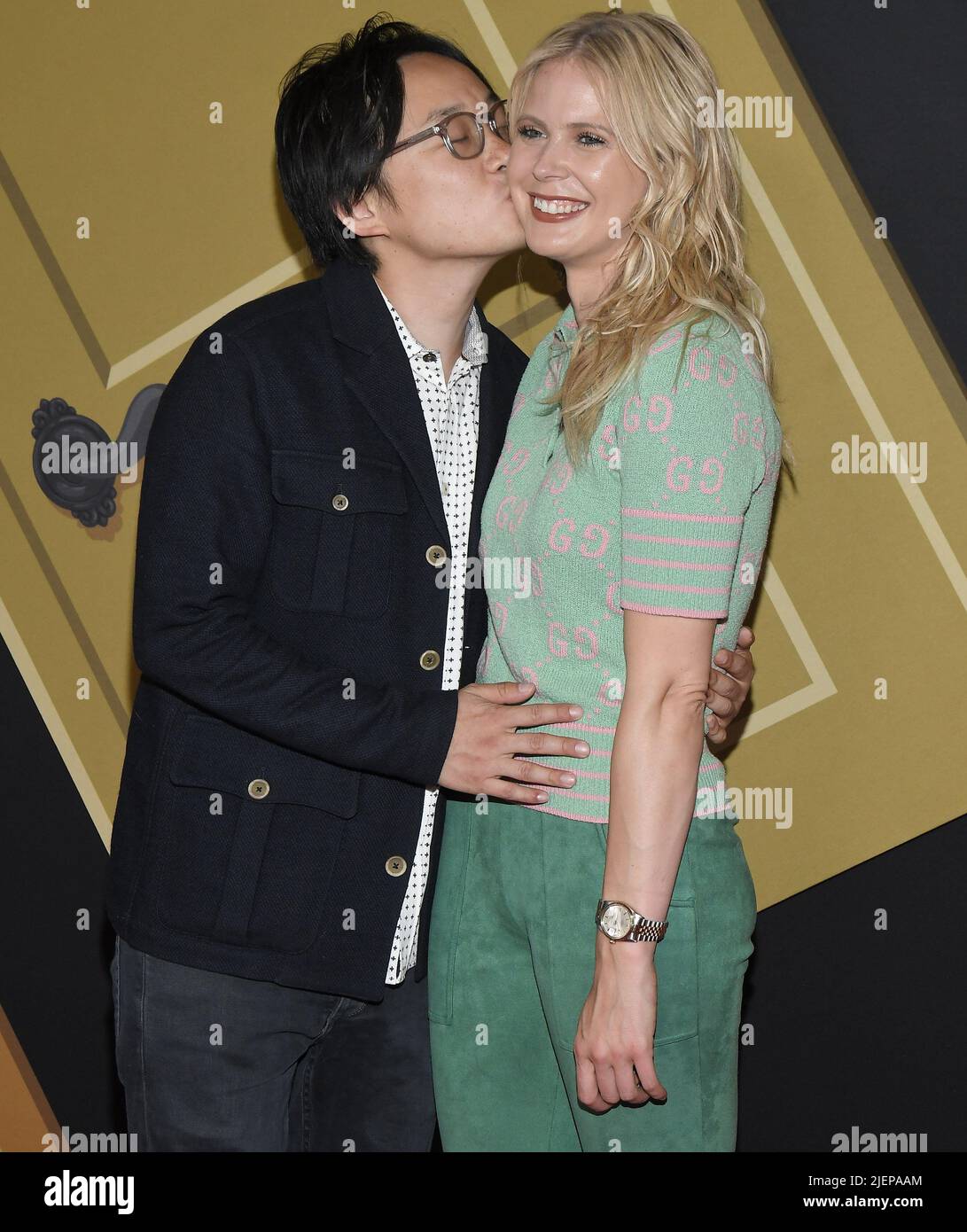 (L-R) Jimmy O. Yang and Bri Kimmel arrives at the ONLY MURDERS IN THE ...
