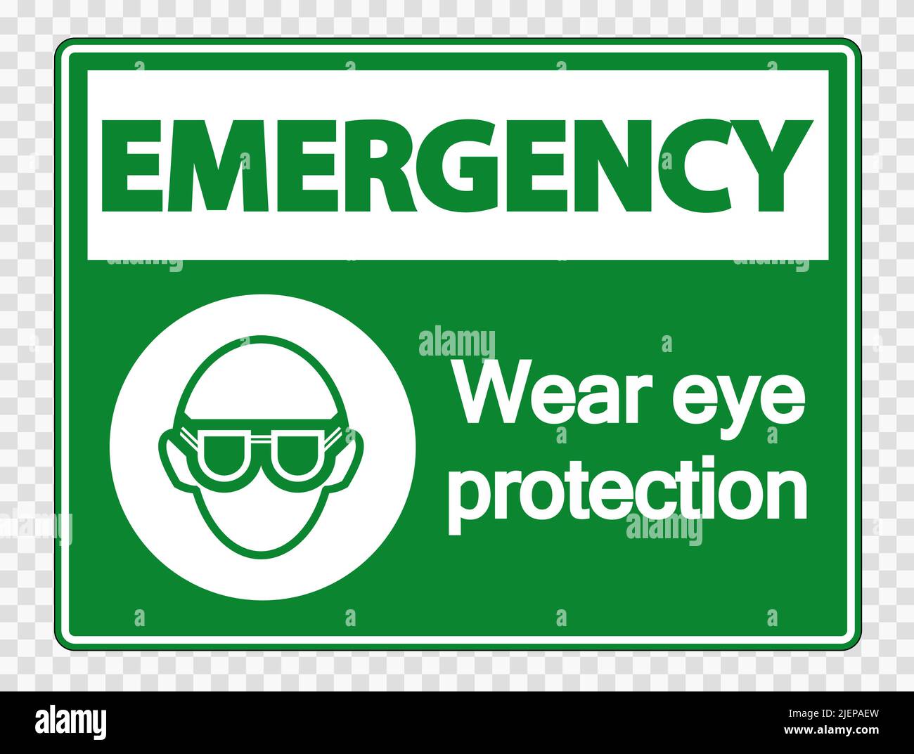 Emergency Wear eye protection on transparent background,vector ...