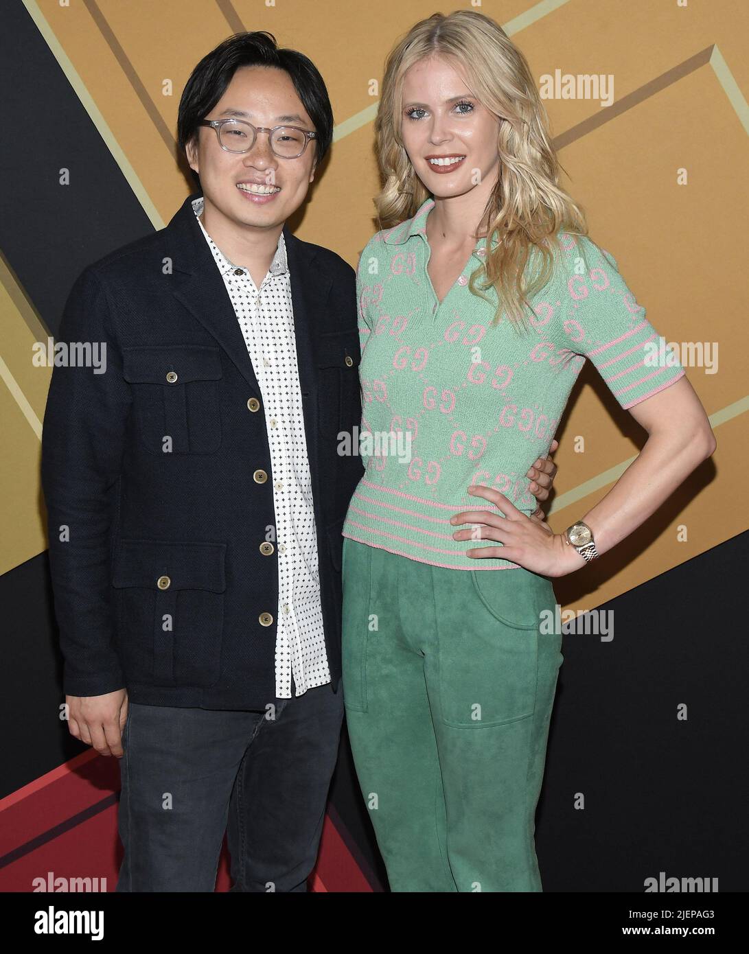 (L-R) Jimmy O. Yang and Bri Kimmel arrives at the ONLY MURDERS IN THE ...
