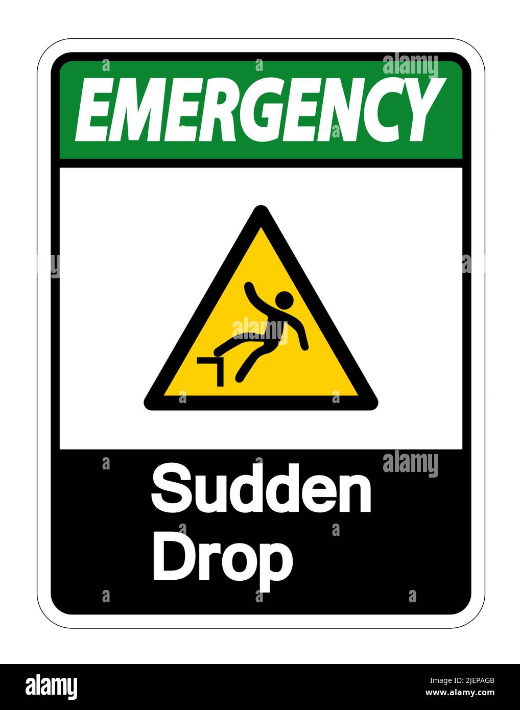 Emergency Sudden Drop Symbol Sign On White Background,Vector ...