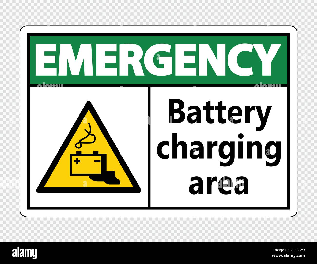Emergency battery charging area Sign on transparent background,vector ...