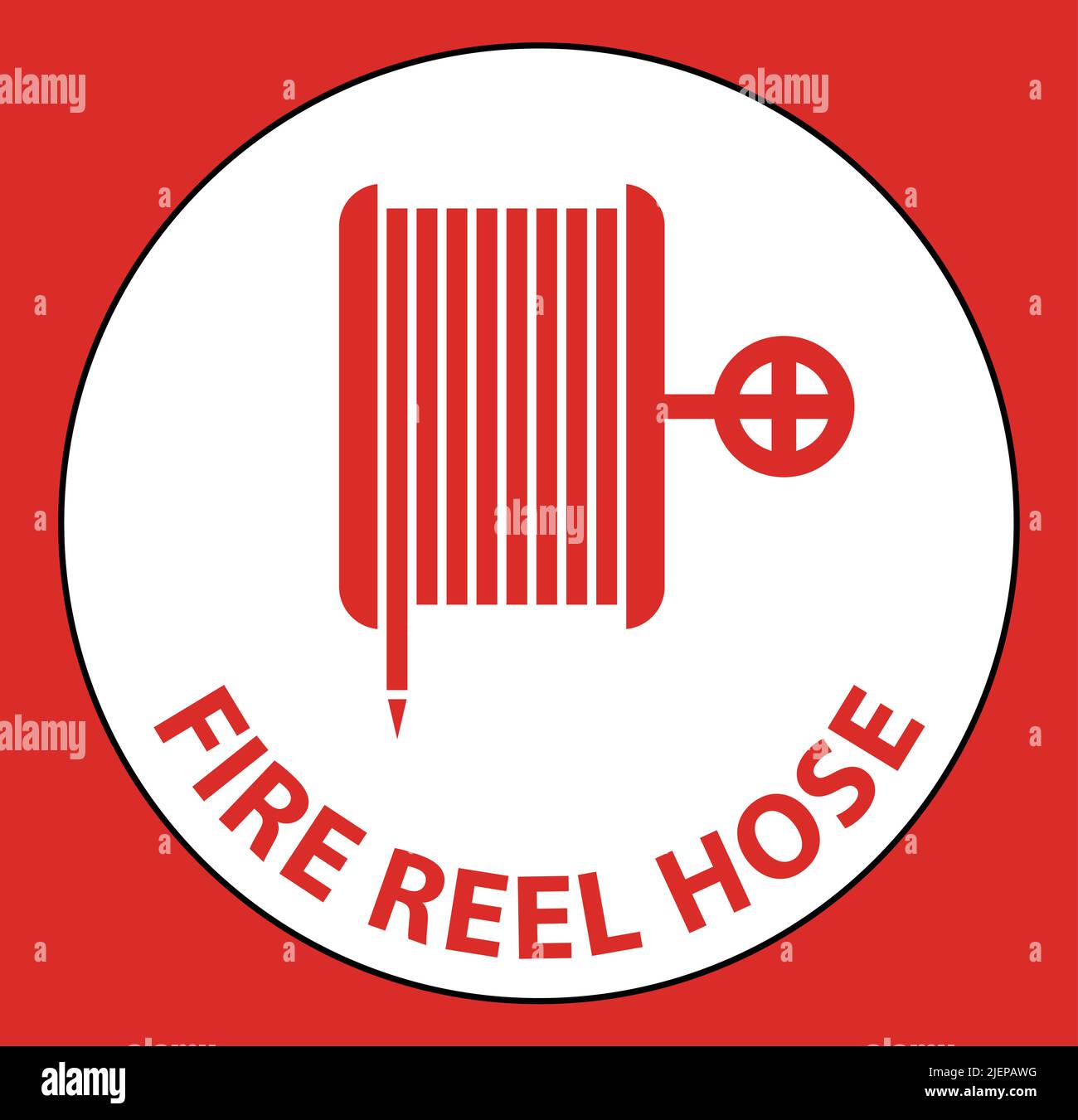 Fire Reel Hose Floor Sign on white background,Vector Illustration Stock ...