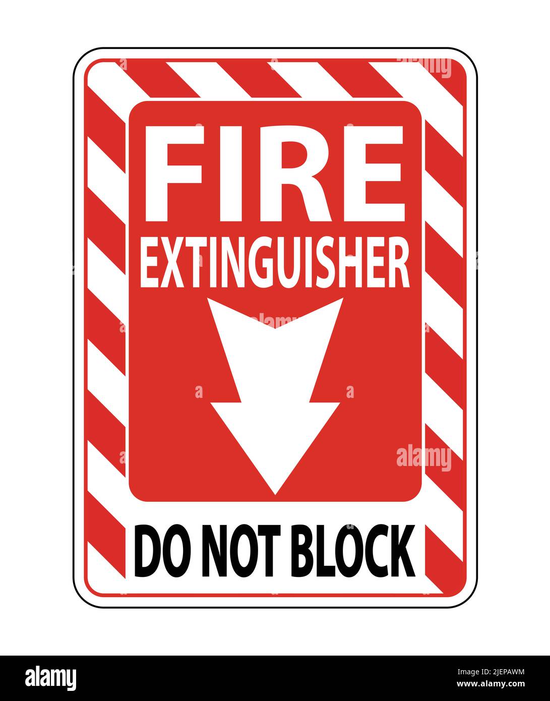 Fire Extinguisher Do Not Block sign on white background Stock Vector ...
