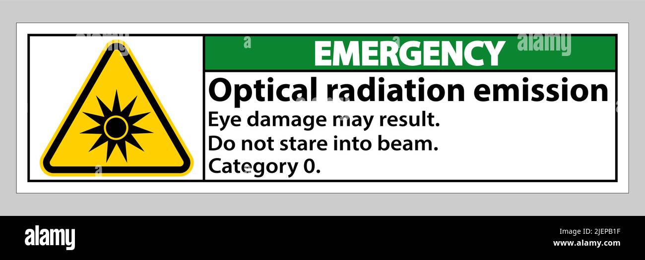 Emergency Sign Optical radiation emission Symbol Sign Isolate on White ...