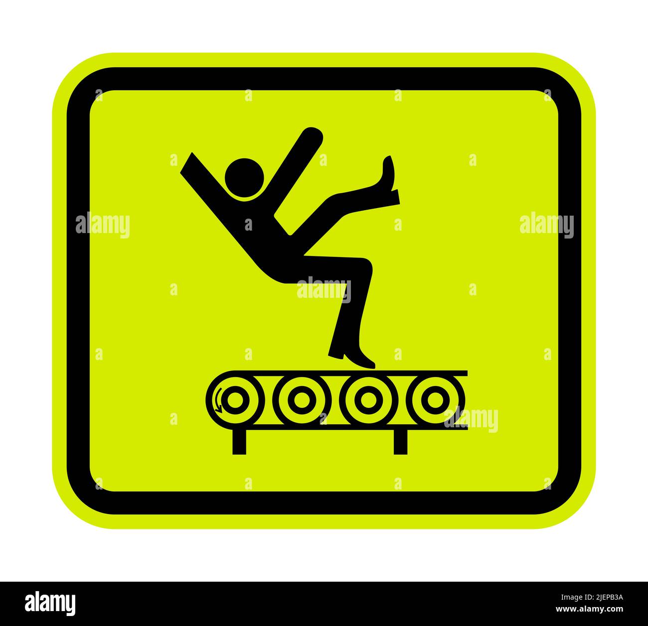Fall Hazard From Conveyor Symbol Sign Isolate on White Background ...