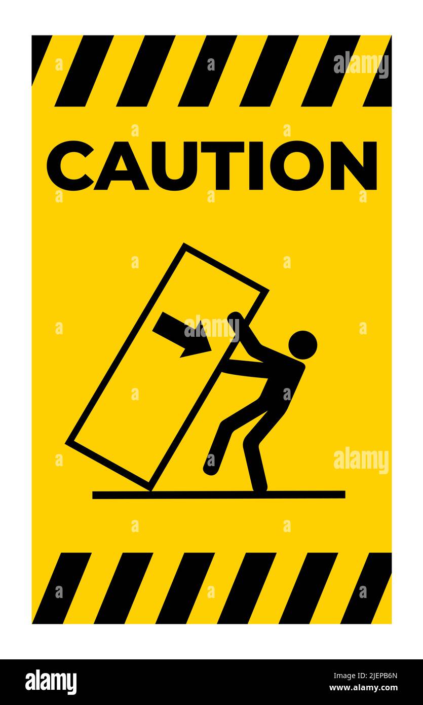 Body Crush Tip over Hazard Symbol Sign Isolate on White Background ...