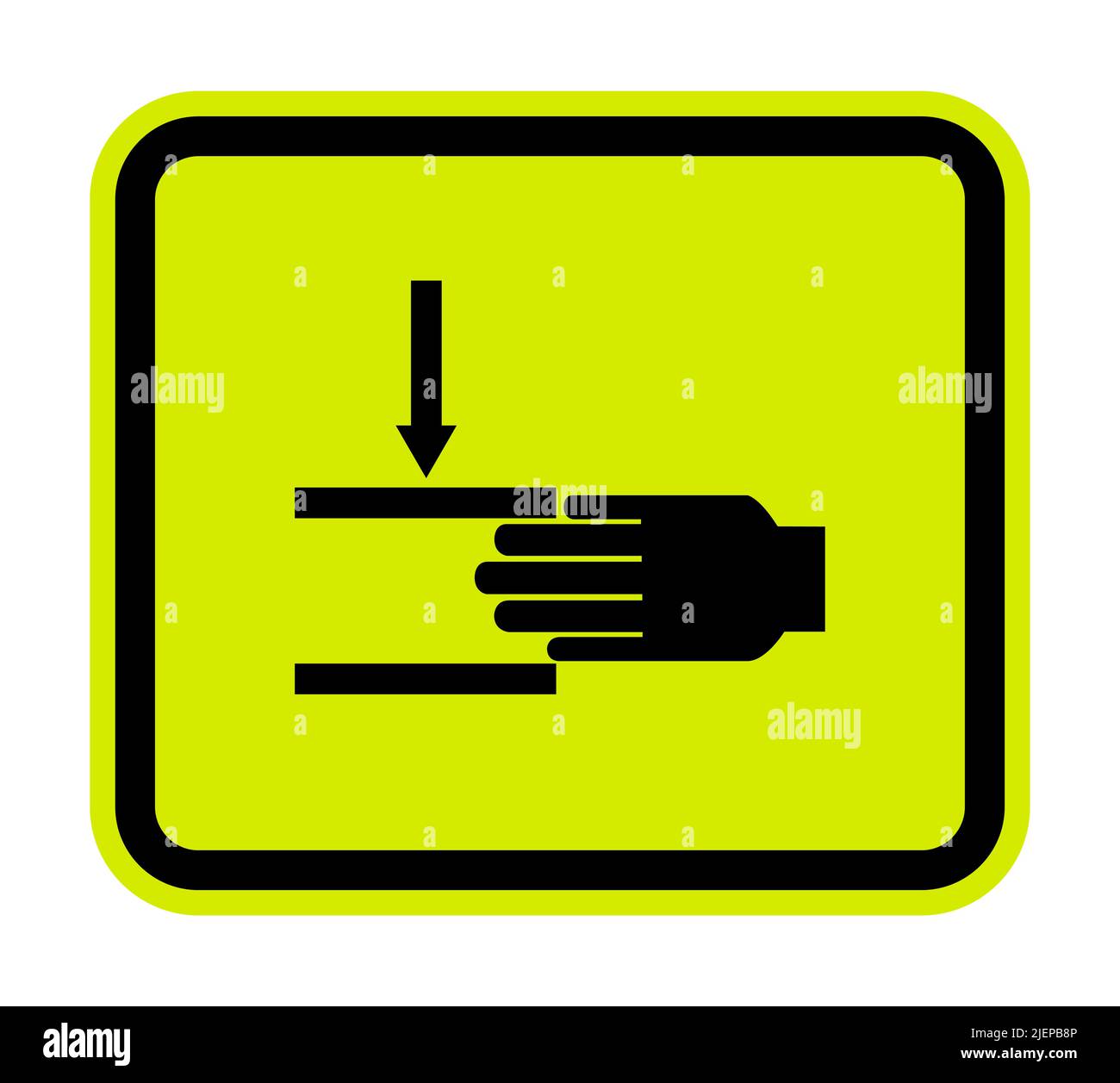 Beware Of Crushing Hand Symbol Isolate On White Background,Vector ...