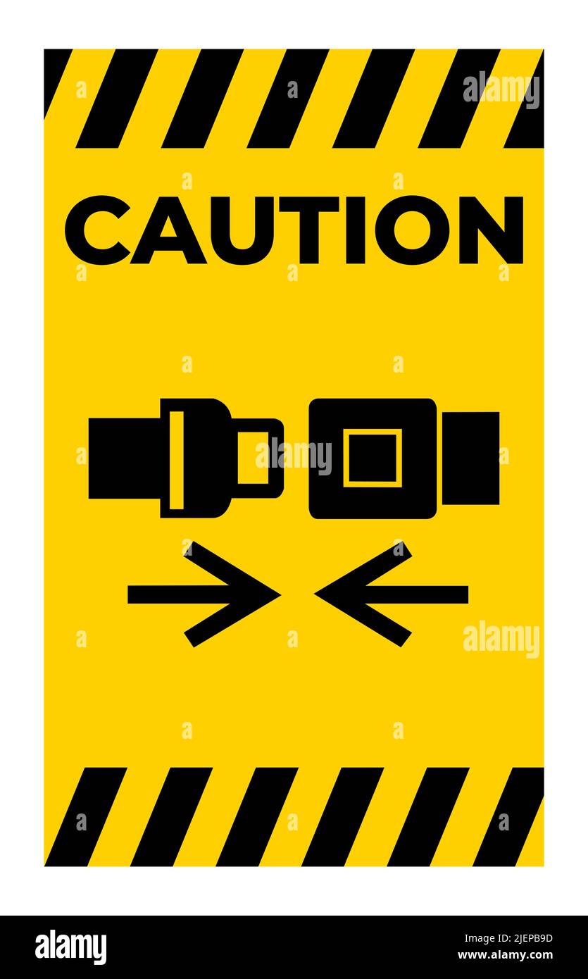 Caution Wear Safety Belt Symbol Sign Isolate On White Background Stock ...