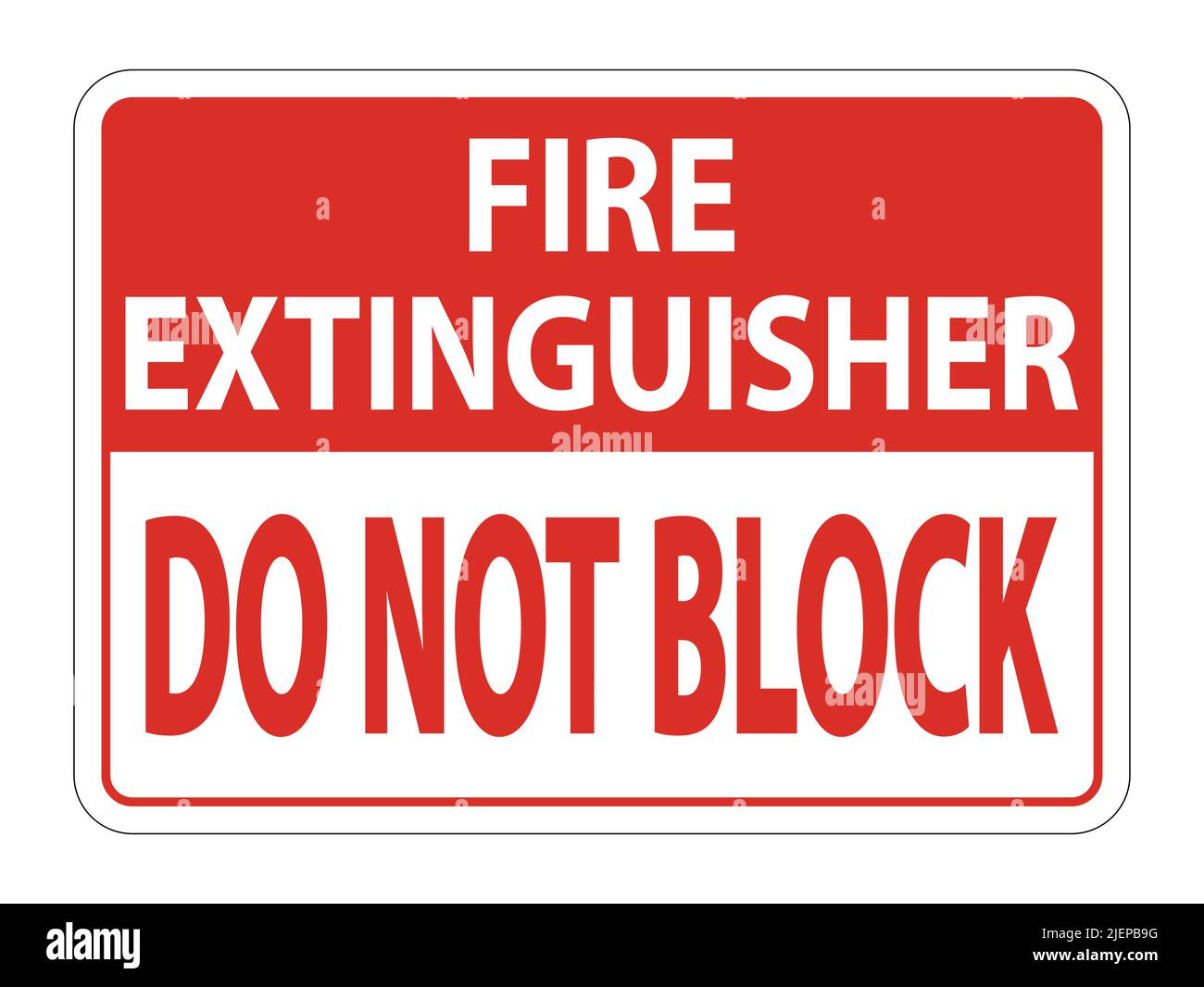 Fire Extinguisher Do Not Block sign on white background Stock Vector ...
