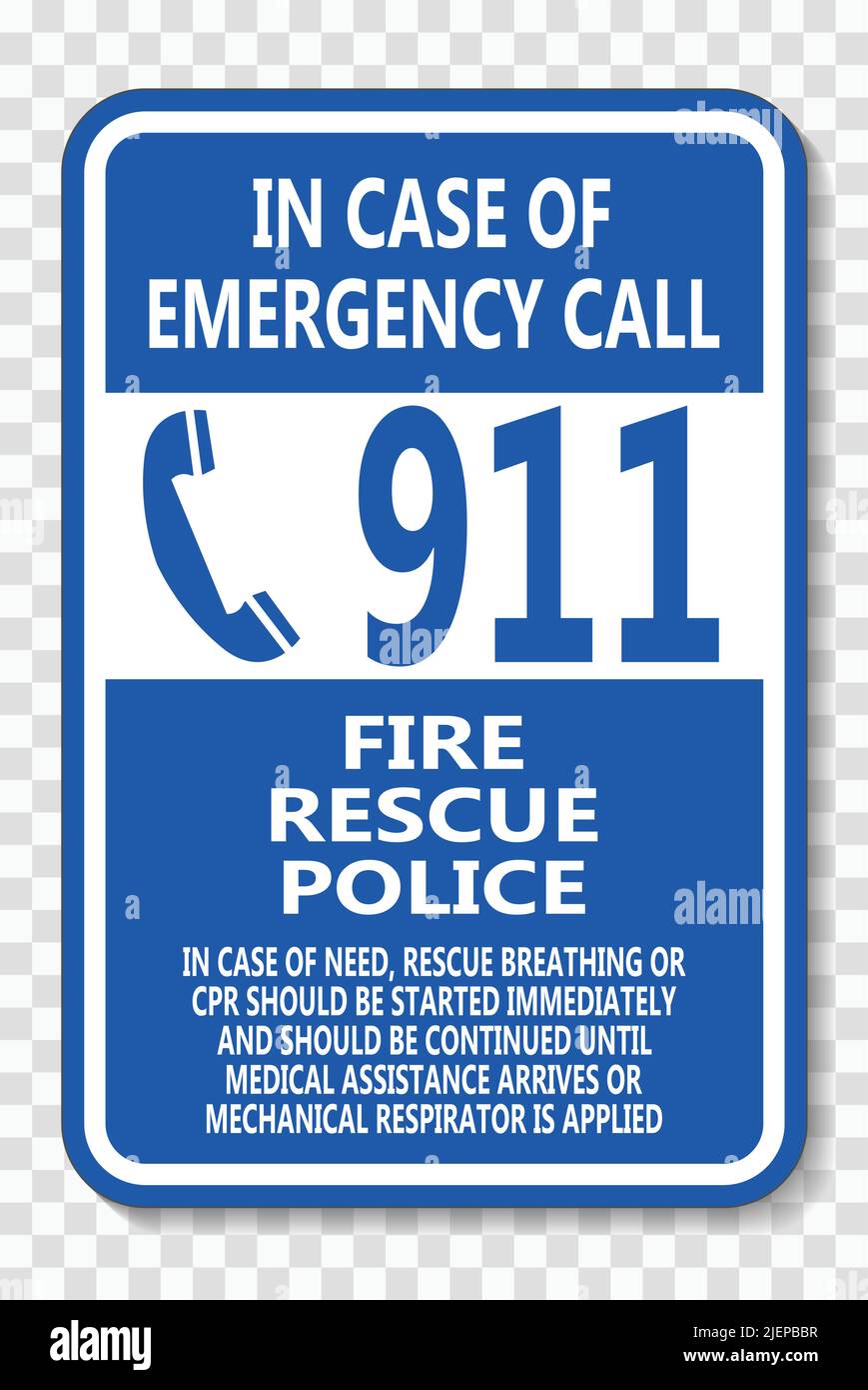 Call 911 Sign on transparent background,vector illustration Stock ...