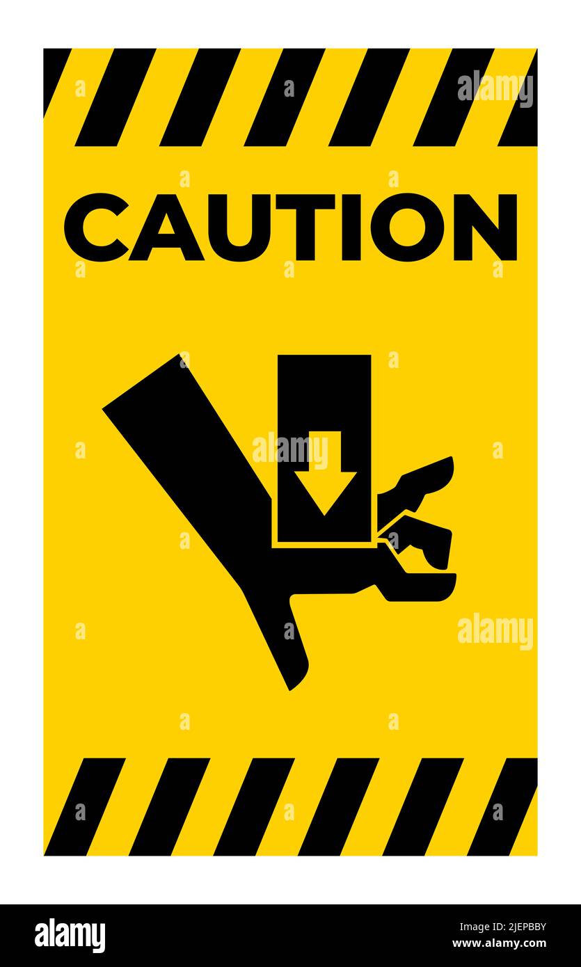 Hand Crush Force from Above Symbol Sign On White Background Stock ...