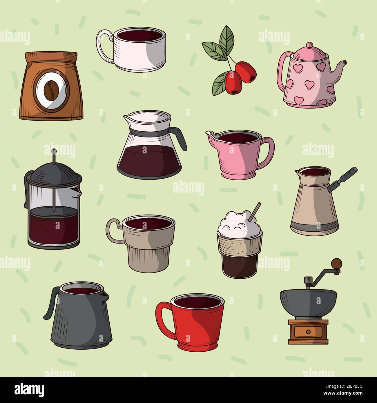 icons set coffee Stock Vector Image & Art - Alamy