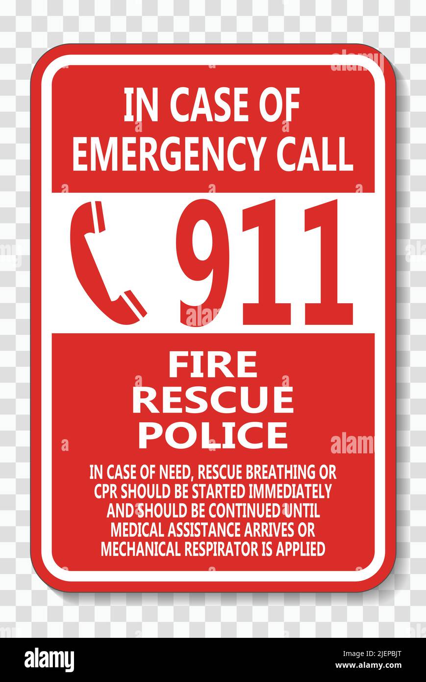 Call 911 Sign on transparent background,vector illustration Stock ...