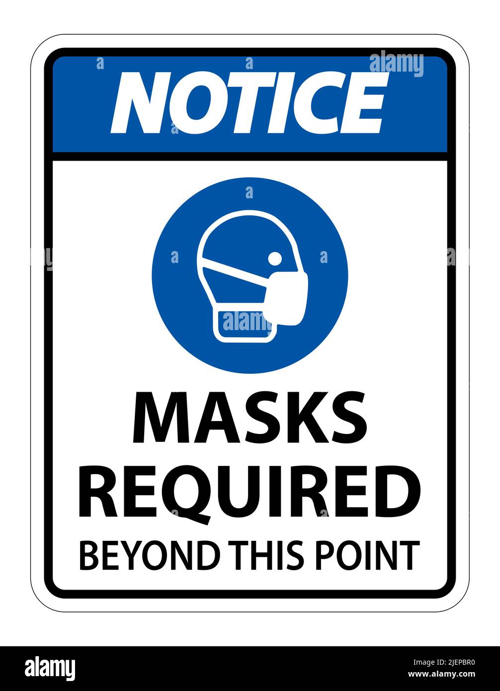 Notice Masks Required Beyond This Point Sign Isolate On White ...
