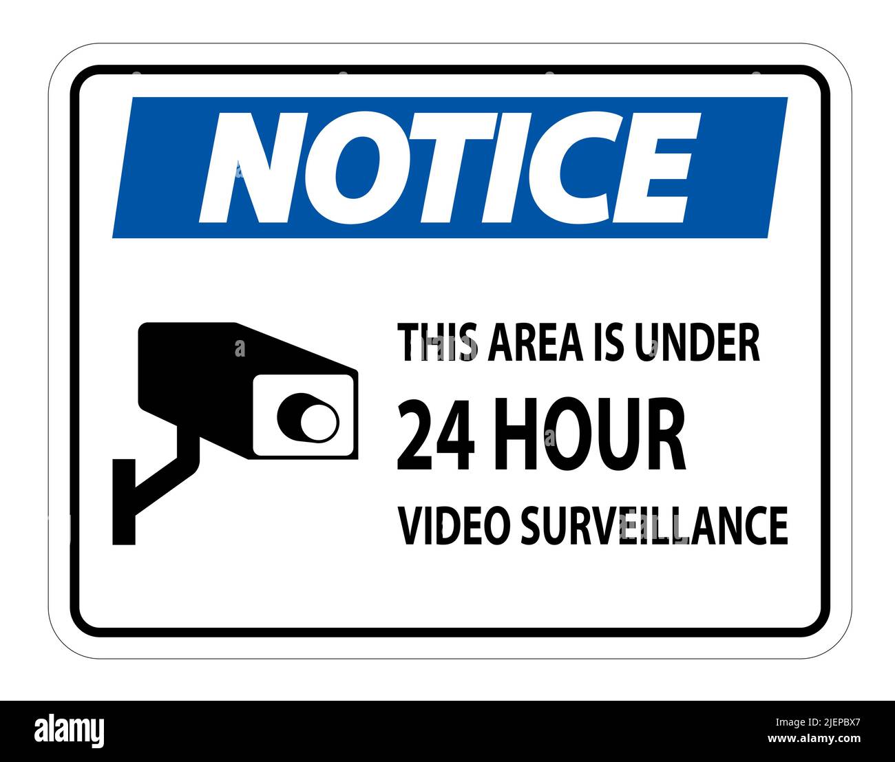 Notice this Area Is Under 24 hour Video Surveillance Symbol Sign ...
