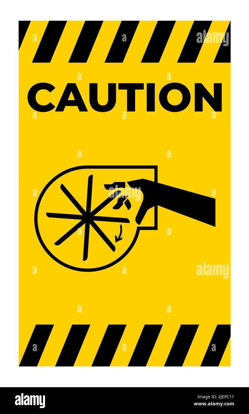 Cutting of Fingers or Hand Rotating Blade Symbol Sign Isolate on White ...