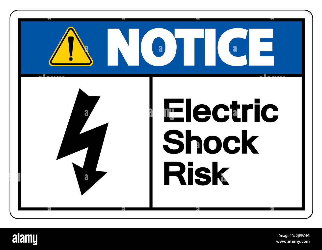 Notice Electric Shock Risk Symbol Sign On White Background Stock Vector ...