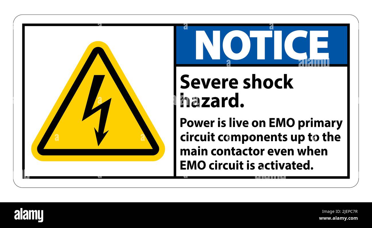 Notice Severe shock hazard sign on white background Stock Vector Image ...