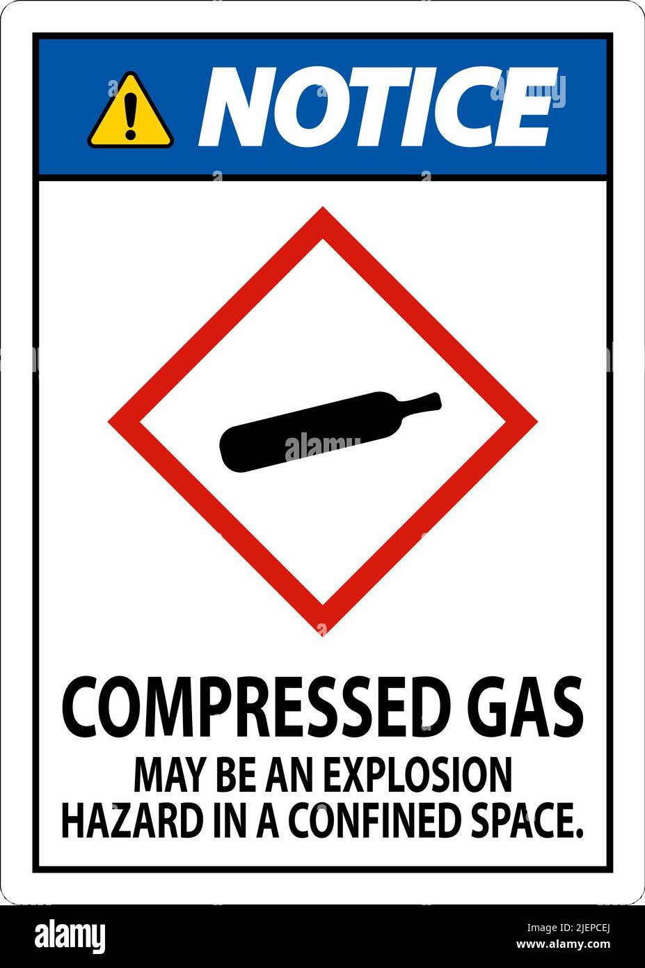 Notice Compressed Gas GHS Sign On White Background Stock Vector Image ...