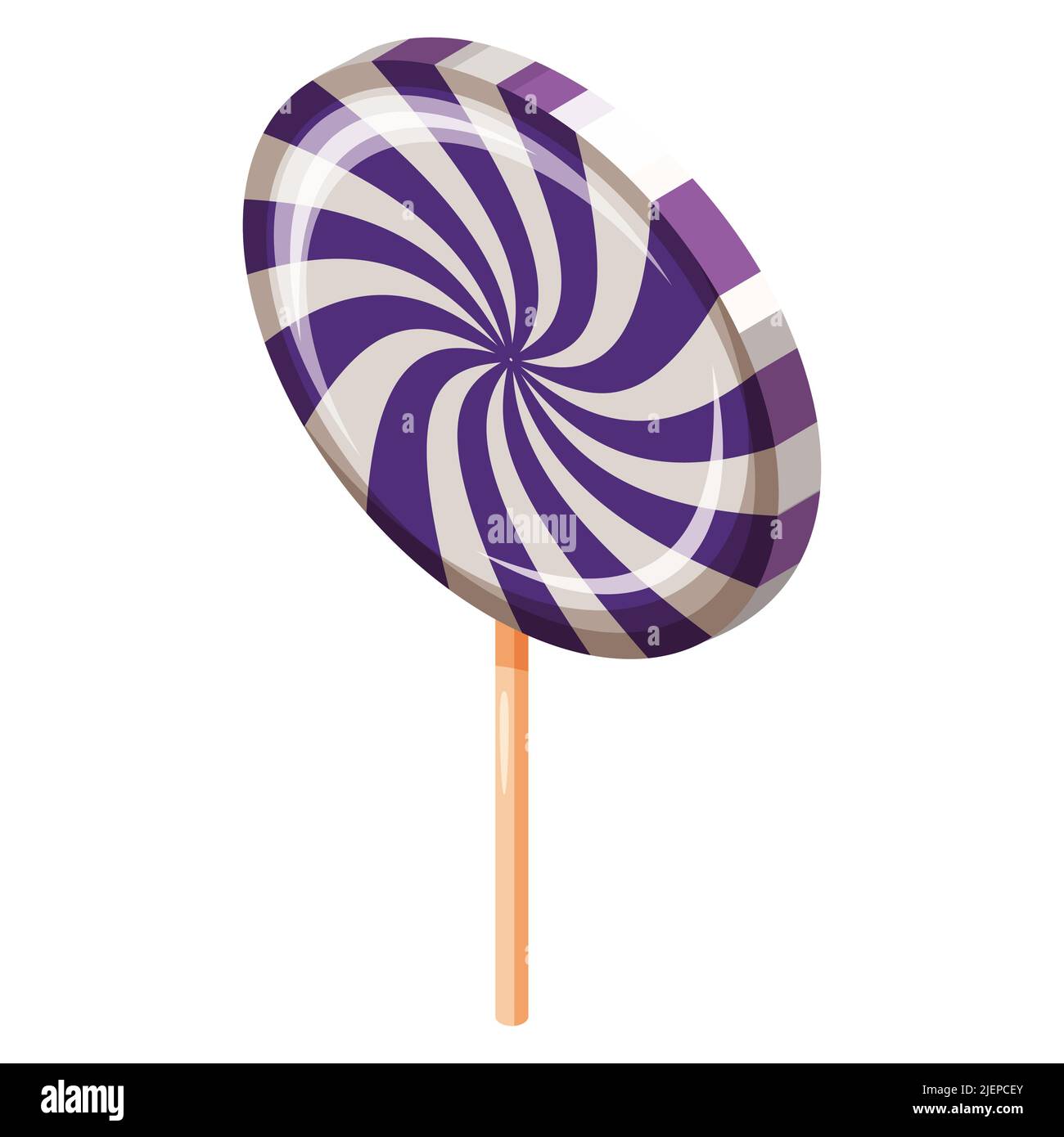 Lollipop Swirl Candy Spiral Isometric. Sweet spiral striped caramel, on ...