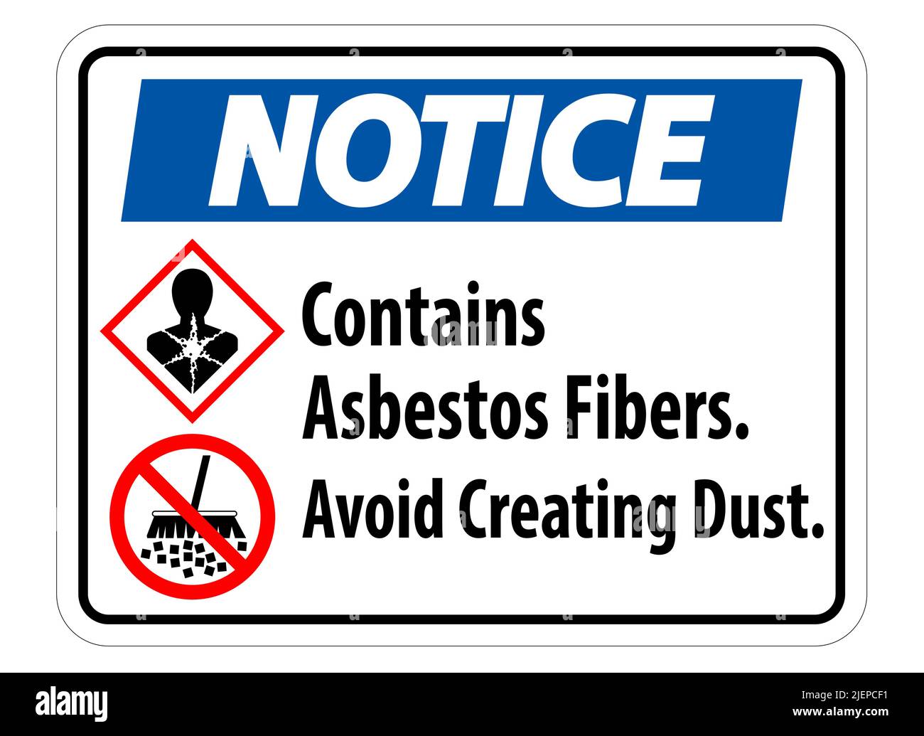 Notice Label Contains Asbestos Fibers,Avoid Creating Dust Stock Vector ...