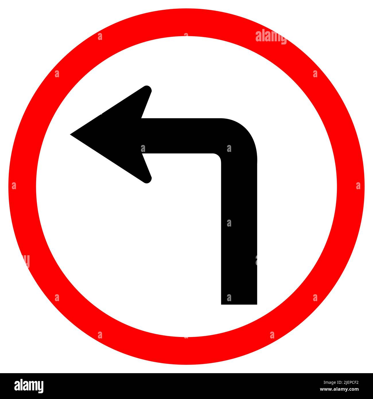 Turn Left Traffic Road Sign Isolate On White Background,Vector Illustration EPS.10 Stock Vector ...