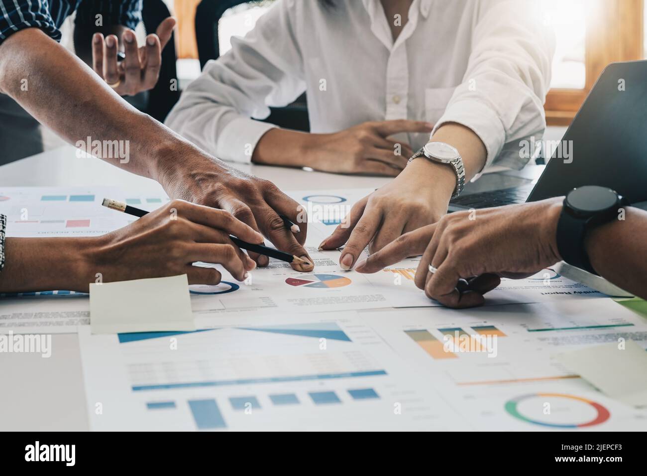 Close Up Business People Meeting Conference Discussion Corporate ...