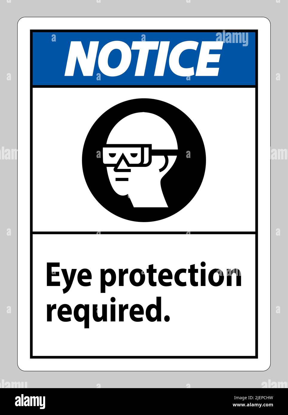 Notice Sign Eye Protection Required on white background Stock Vector ...