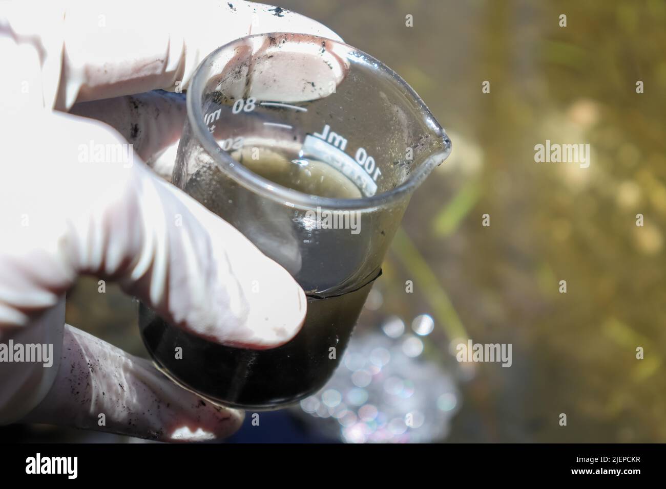 Water samples were collected in industrial canals for inspection Stock ...