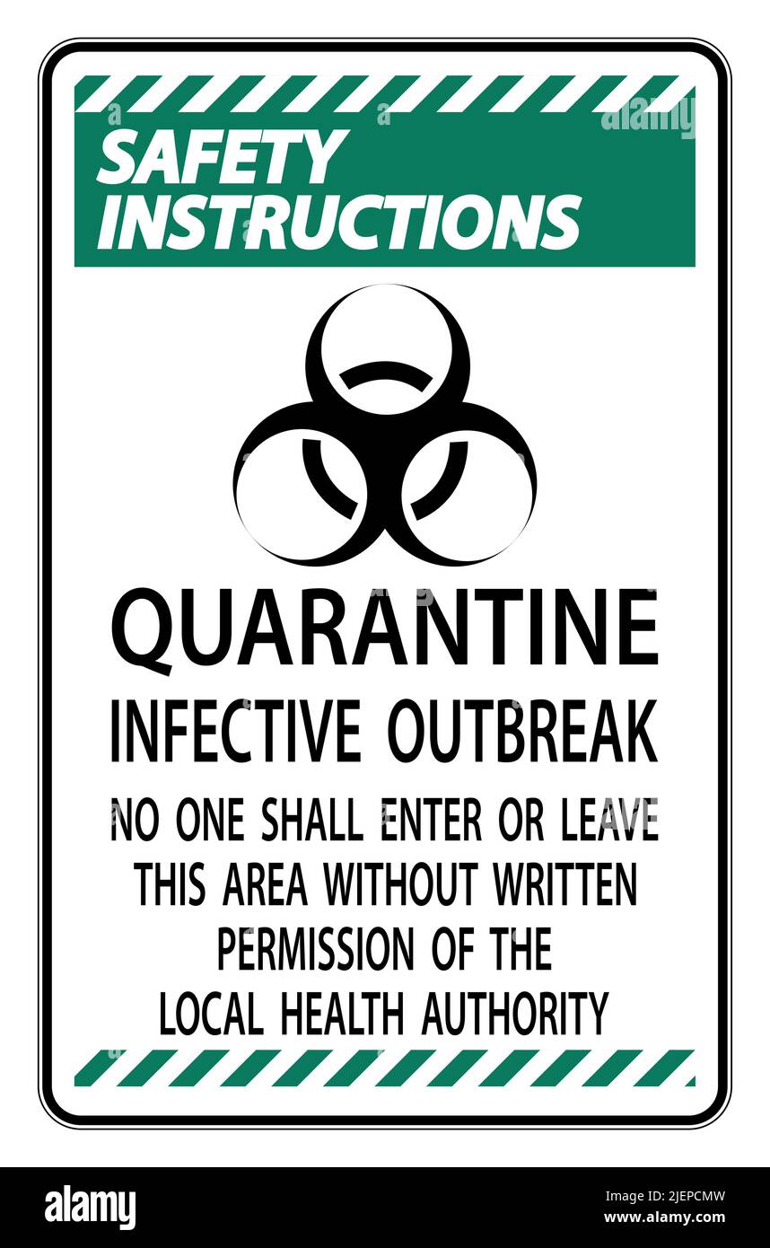 Safety Instructions Quarantine Infective Outbreak Sign Isolate on ...