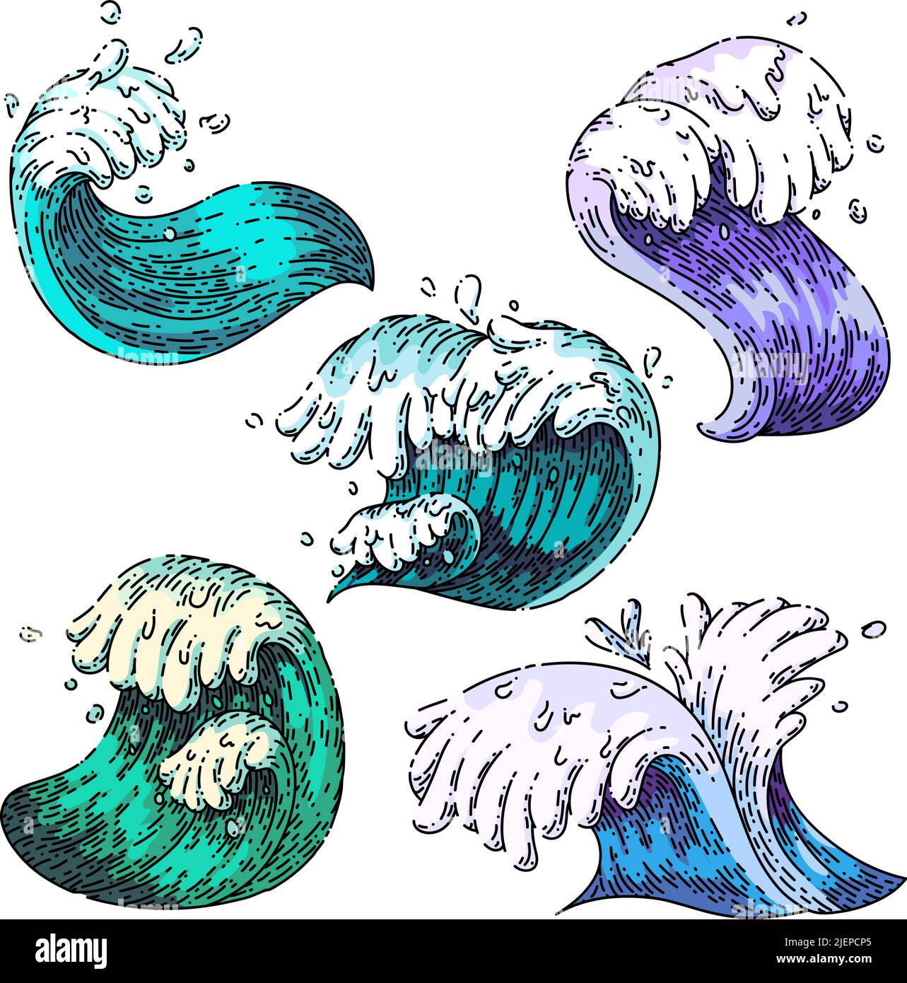 Black and white wave foam Cut Out Stock Images & Pictures - Alamy