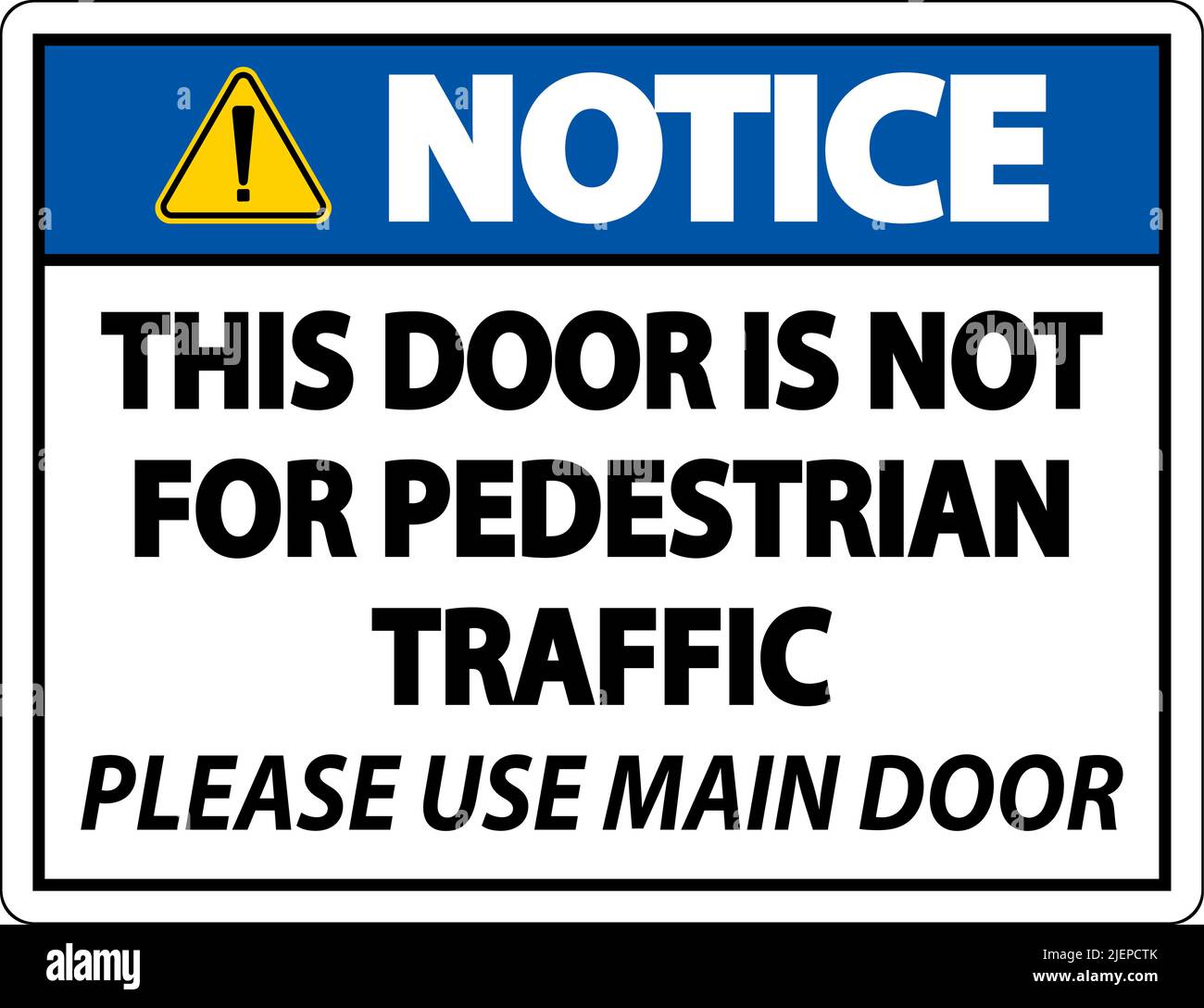 Notice Not For Pedestrian Traffic Sign On White Background Stock Vector ...