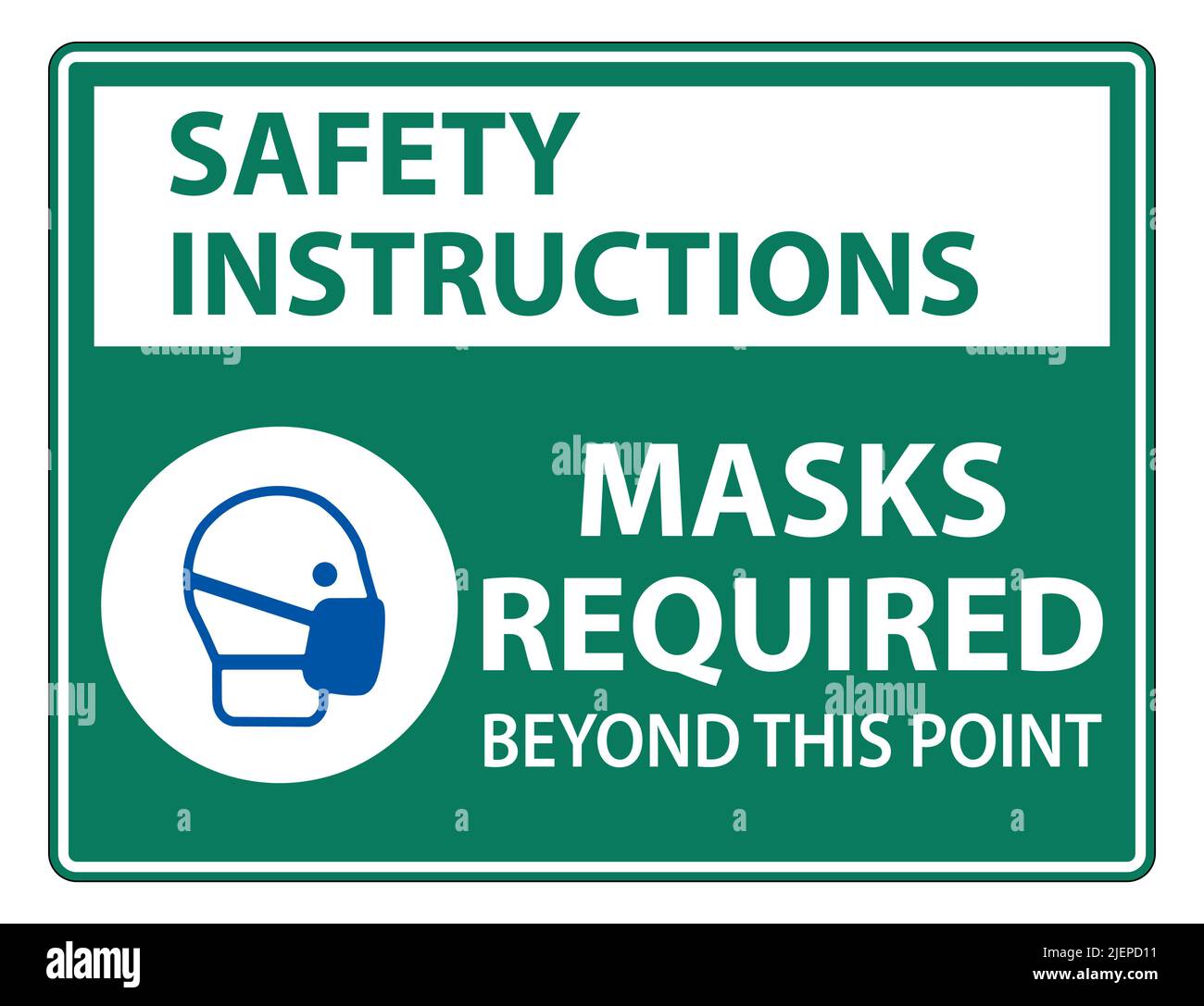 Safety Instructions Masks Required Beyond This Point Sign Isolate On ...