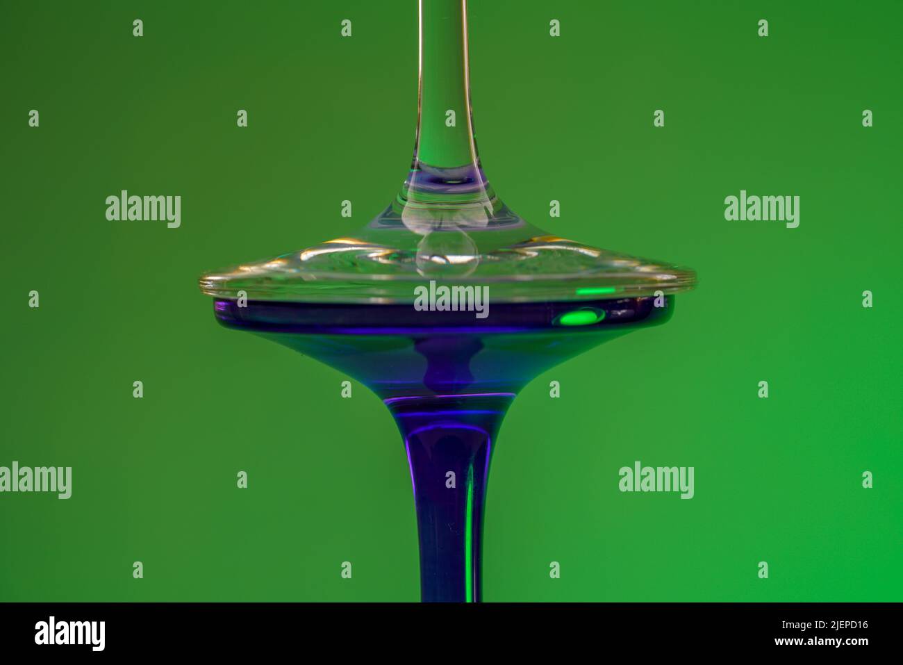 Glass made of crystal-like materials photographed in the studio with ...