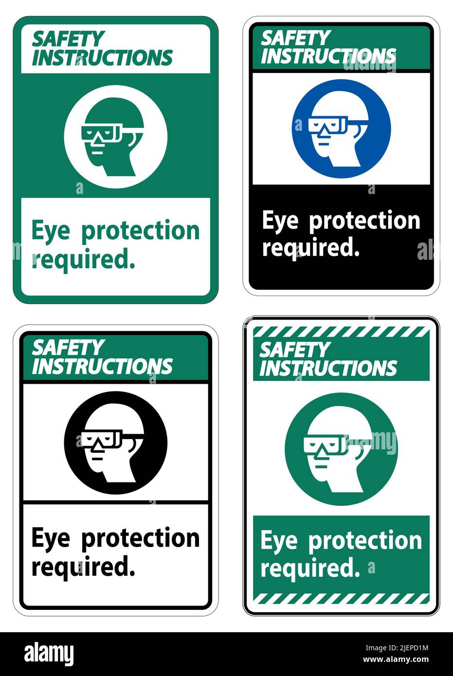 Safety Instructions Sign Eye Protection Required Symbol Isolate on ...