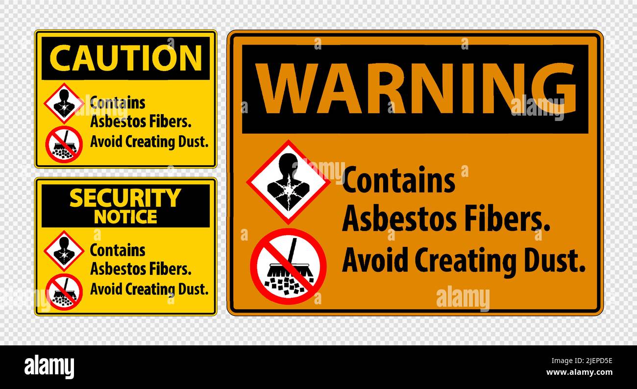 Label Contains Asbestos Fibers,Avoid Creating Dust Stock Vector Image ...